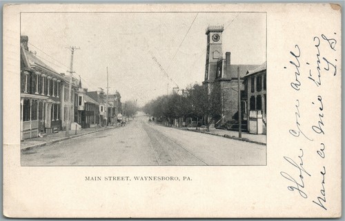 WAYNESBORO PA MAIN STREET ANTIQUE POSTCARD | eBay