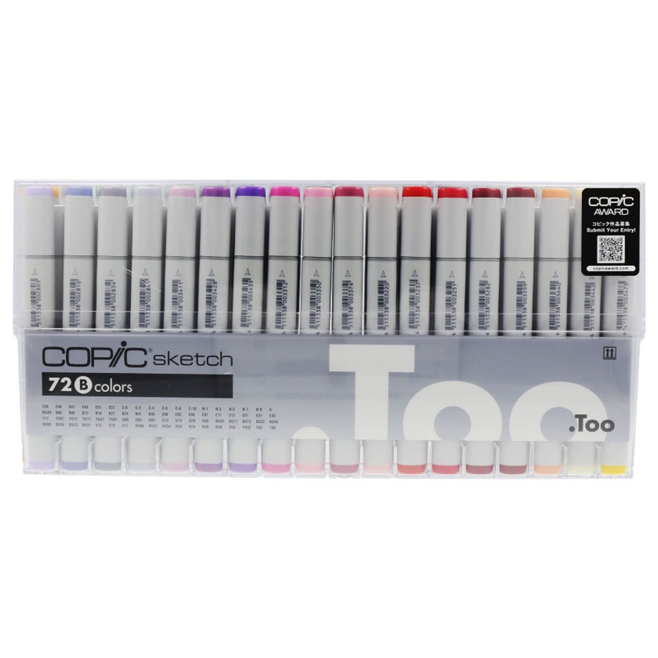Copic Sketch Marker 72 Color Set Premium Artist Markers A, B, C, D, E ...