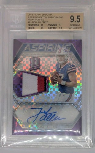 JOSH ALLEN 2018 PANINI SPECTRA ASPIRING 3 COLOR ROOKIE PATCH AUTO RPA ...