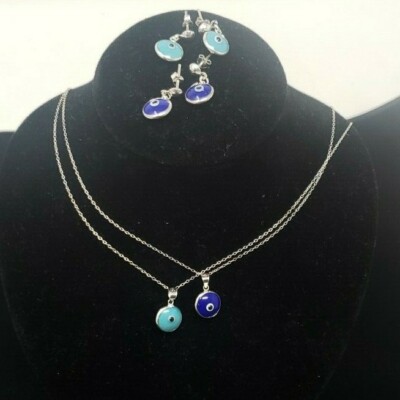 FishEye Necklace with Matching Earring Set 12in Chain - Ships Today! | eBay