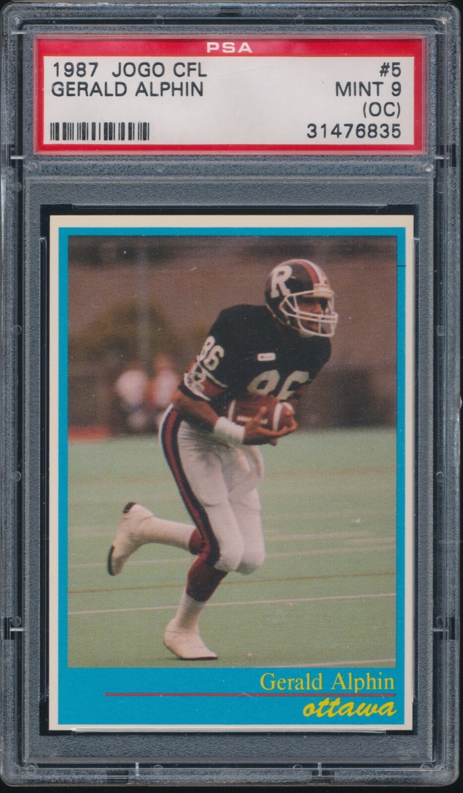 1987 Jogo CFL #5 Gerald Alphin Ottawa Rough Riders PSA 9 - POP 1 Kansas ...