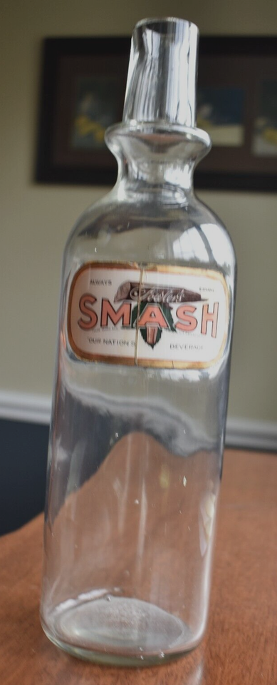 Rare Vintage 1900s Soda Fountain Syrup Back bar Bottle "FOWLER'S SMASH ...