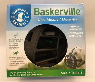 Baskerville Ultra Muzzle for Dogs, Size 5 - Black | eBay