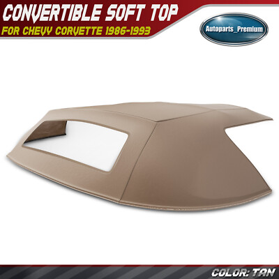 Convertible Soft Top w/ Plastic Window Tan for Chevy Corvette 86-93 ...