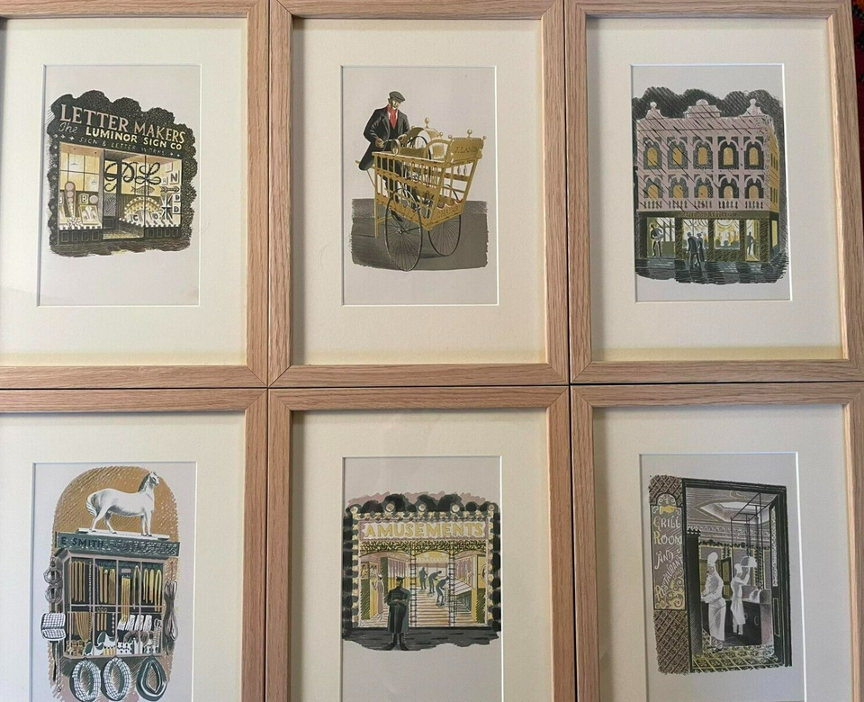 ERIC RAVILIOUS Original 1938 Framed HAMS lithograph - High Street ...