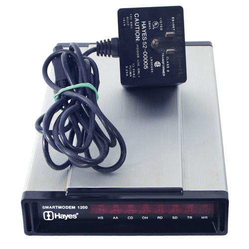 Hayes Smartmodem 1200 External Dial-Up Modem Model 07-00038 with Power ...