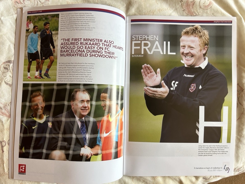 Heart of Midlothian v FC Barcelona 2007 Football programme | eBay UK