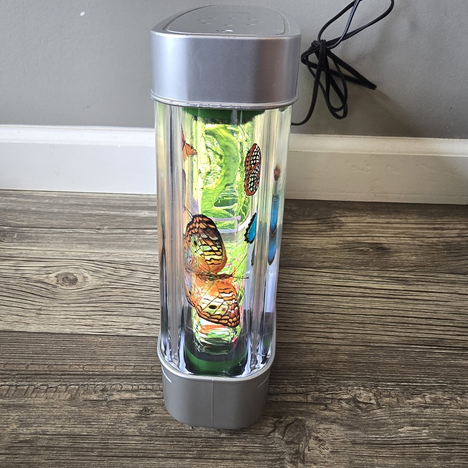 Revolving Motion Butterfly Garden Lamp Night Light Aquarium Working VTG ...