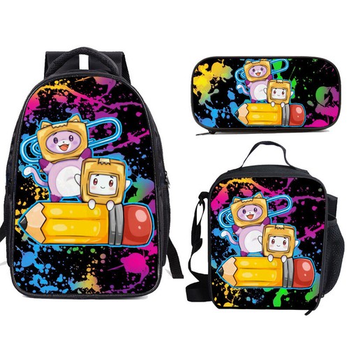 Lankybox Backpack Kids School Bag Lunch Bag Pen Pencil Case 3pcs Sets ...