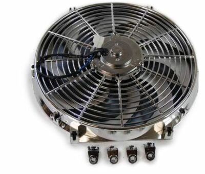 14'' Curved Blade 12V Reversible Electric Fan 1900 CFM Chrome K72603C ...