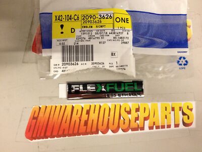 GM OEM CHROME GREEN "FLEX FUEL E85 " EMBLEM NEW 84674417 | eBay