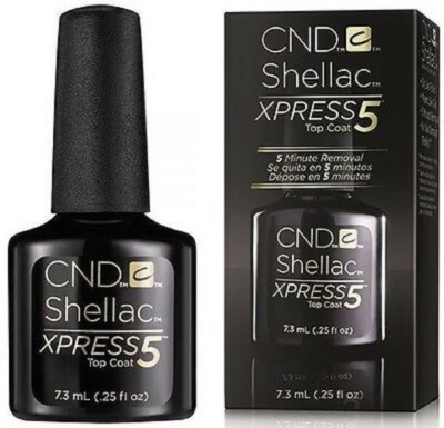 CND Shellac XPRESS 5 - Top Coat 15ml (.5 fl oz) 100% AUTHENTIC Made in ...