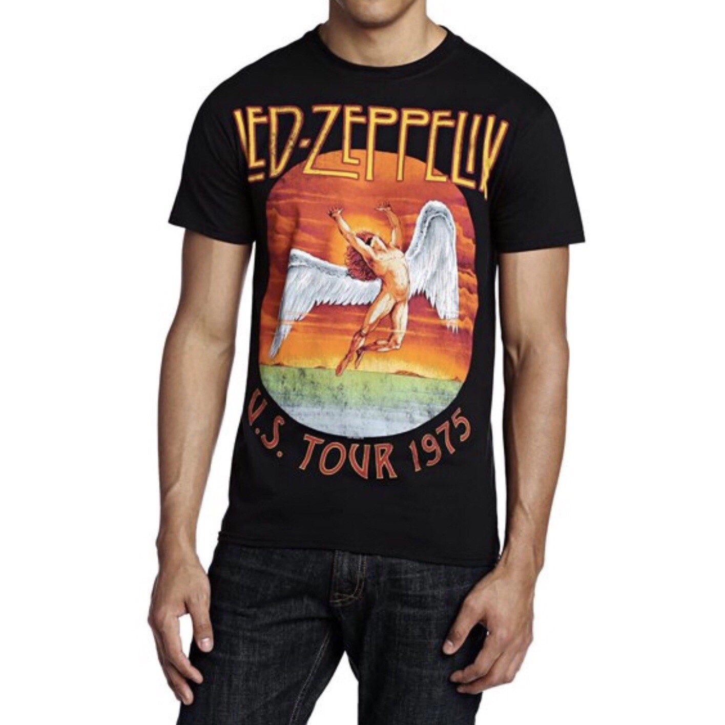 Led Zeppelin Official 1975 US Tour Graphic Tee Size Xl - Gem