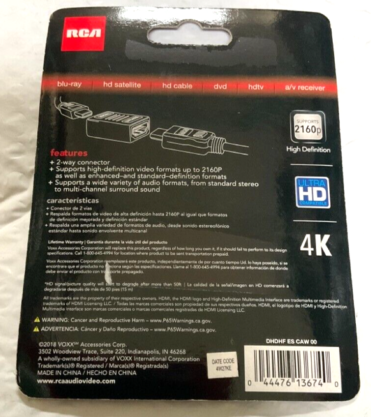 RCA Voxx HDMI Extension Coupler DHDHF ️️ New! Factory Sealed! | eBay