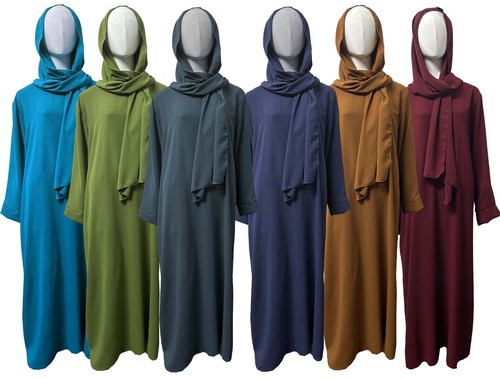 Womens Abaya Maxi Dress Muslim Kaftan Gown Islamic Hijab Abaya Jilbab ...