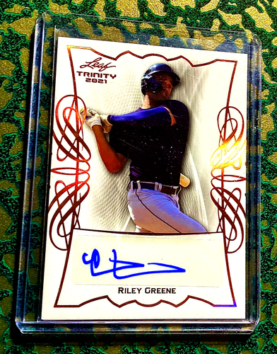 Riley Greene Autograph Rookie 2021 Leaf Trinity Bronze SP Baseball #1 ...