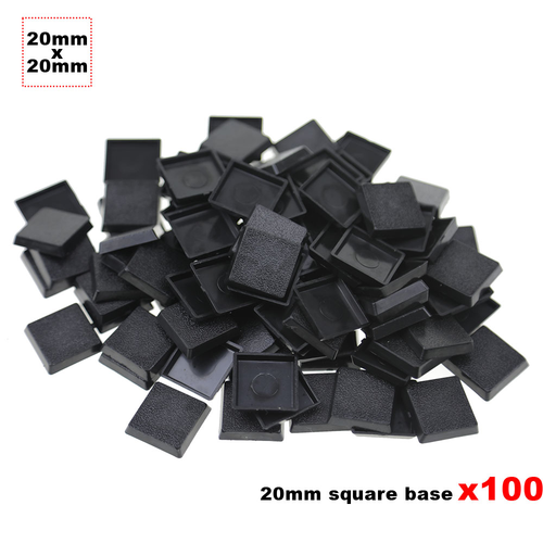100pcs Lot of 20mm Square Black Plastic Bases For Warhammer Wargame ...