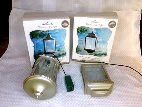 SET OF 2 HALLMARK CHRISTMAS WONDER & LIGHT ORNAMENTS- REINDEER ...