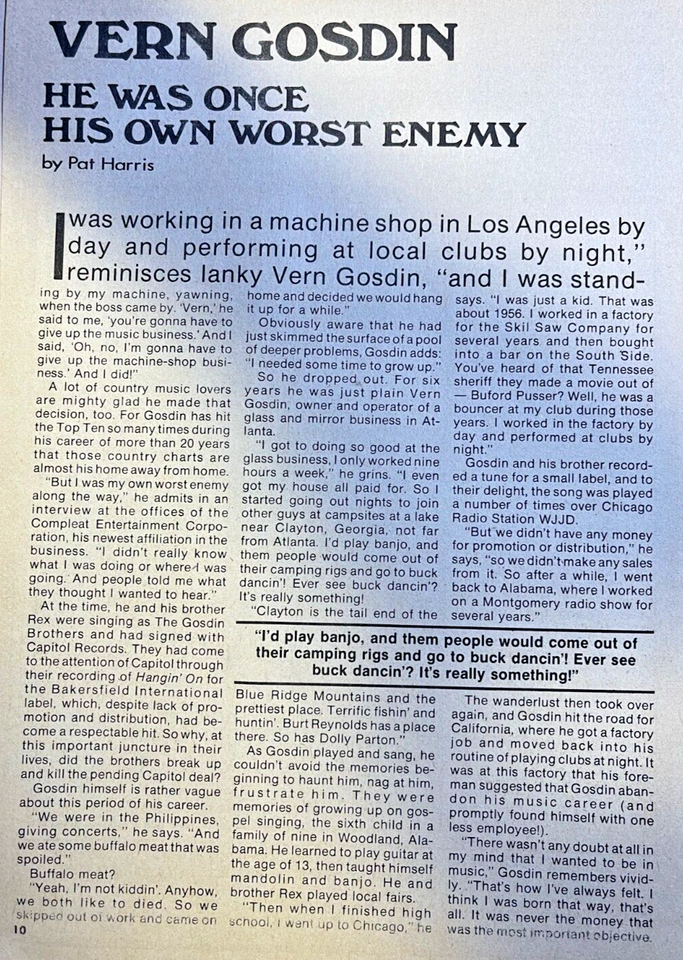 1983 Country Singer Vern Gosdin | eBay