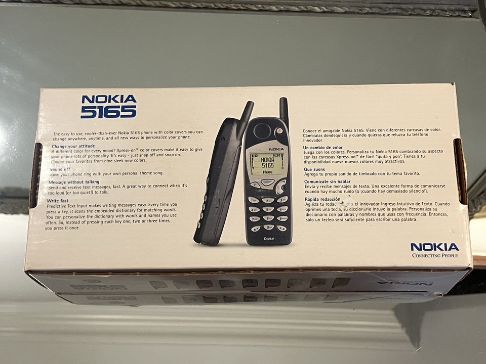 Vintage NOKIA 5165 Blue Brick Cell Phone W/ OG Box Paperwork & Case No ...