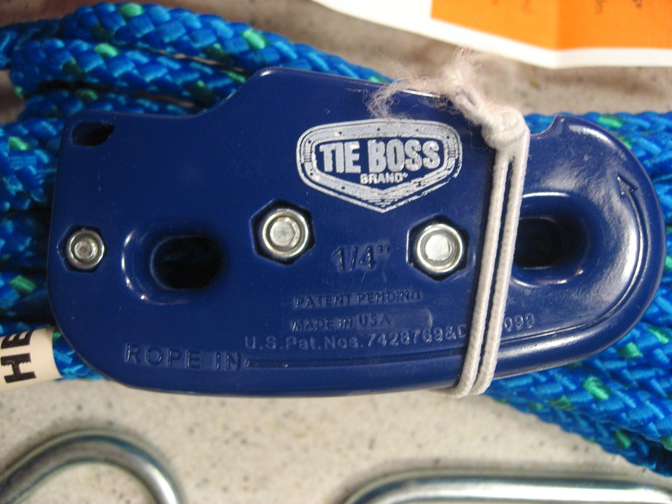 Lot of 2 Tie Boss Tie Downs - 1/4" (150lb Max Load) & 3/8" (300lb Max ...