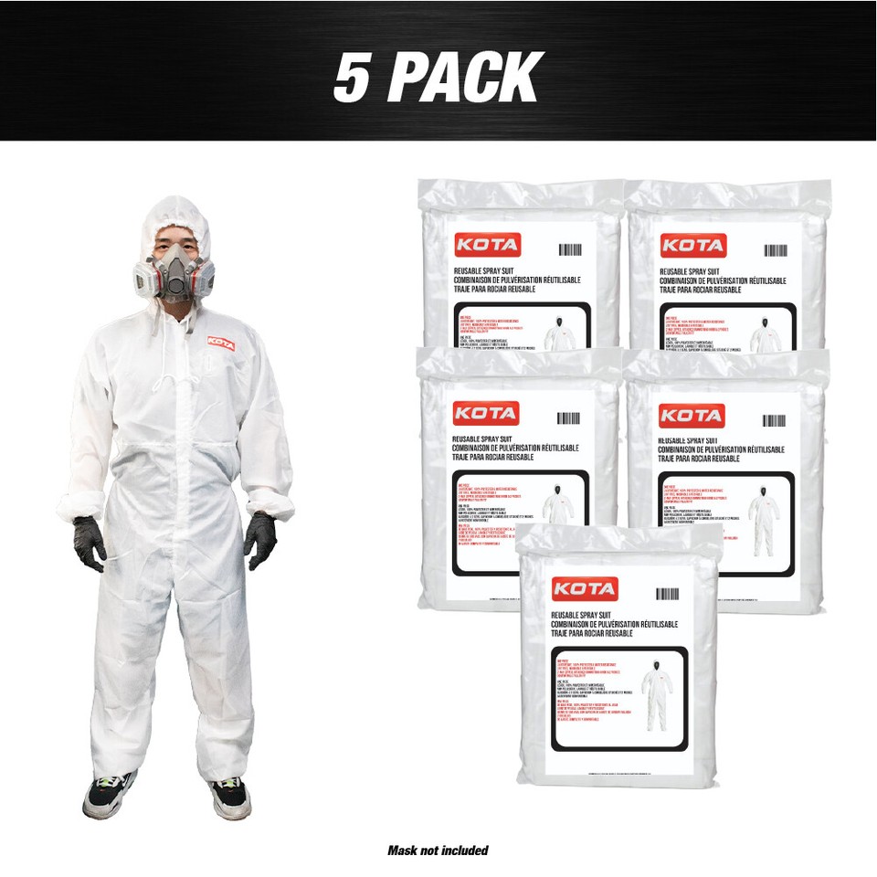 LAUCO White Polyester Reusable & Washable Paint Coverall Spray Suit ...