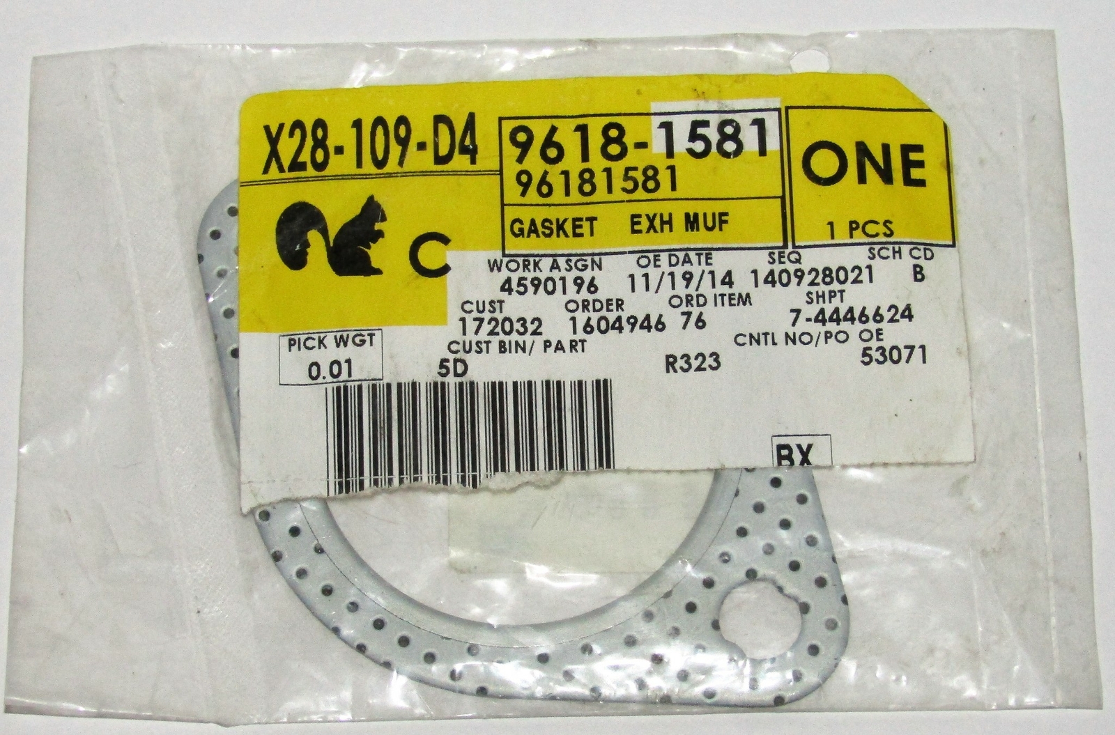 NEW GENUINE GM GENERAL MOTORS RESONATOR AND PIPE GASKET OEM PART NO ...