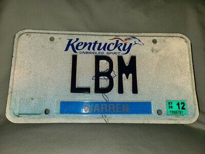 2006 Kentucky Unbridled Spirit Warren County Vanity LBM License Plate ...