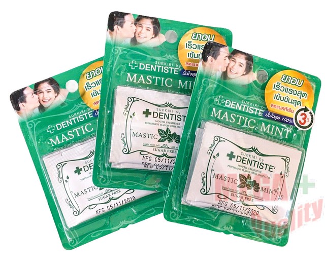 3x Sukkiri by Dentiste Mouth Freshener Mastic MINT Ball Sugarfree Fresh ...