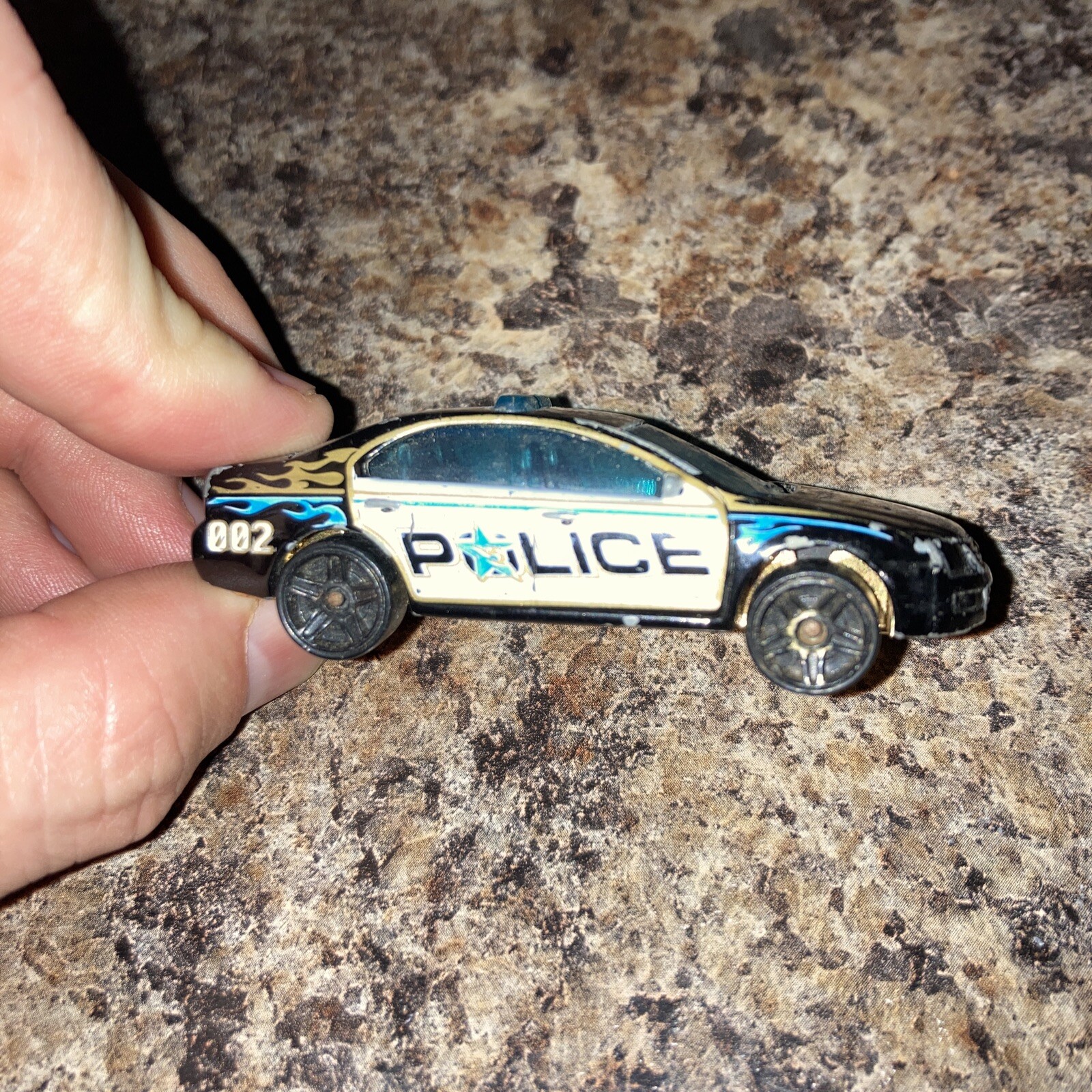 HOT WHEELS FORD FUSION POLICE CAR Black Diecast Cop Flame Tampo Rare ...