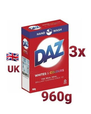 3x Daz Handwash Washing Powder w/ Brightness Boosters 885g Whites ...