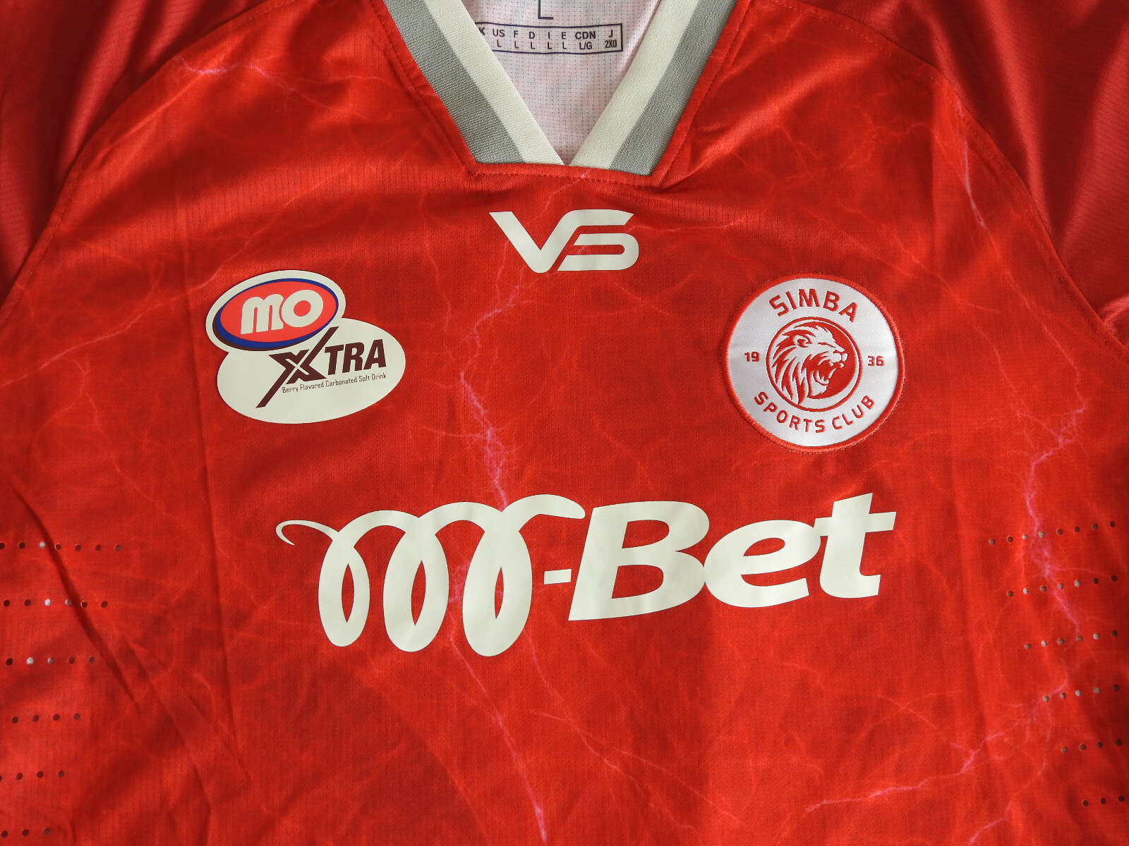 FC Simba 2022 Home Jersey #25 Moses VG Red Shirt Size L Football Soccer ...