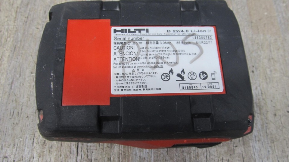 Hilti B 22 4.0 Li-Ion Battery Genuine OEM HILTI Lithium-Ion Battery ...