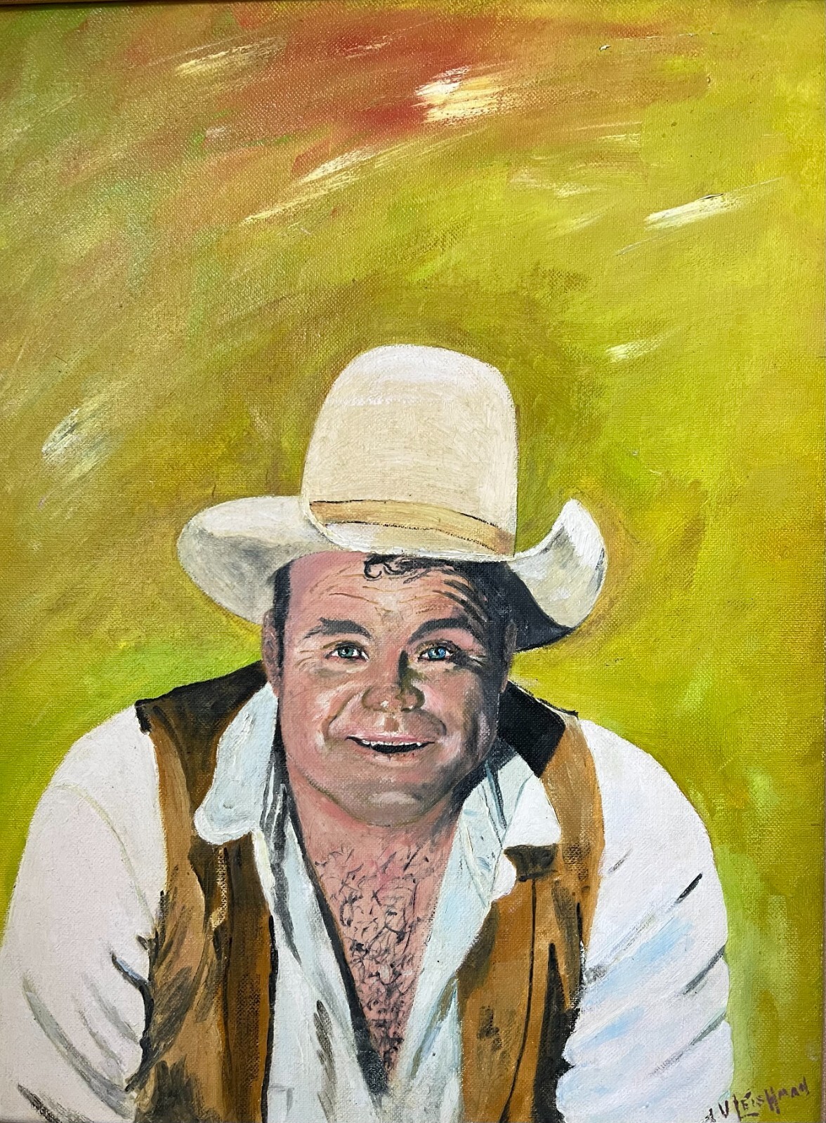 Hoss, Bonanza - Signed Original Vintage Painting - Portrait Dan Blocker ...
