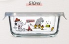 Pyrex Peanuts Snoopy Glass Storage Heat Resistant Containers Square 2p ...