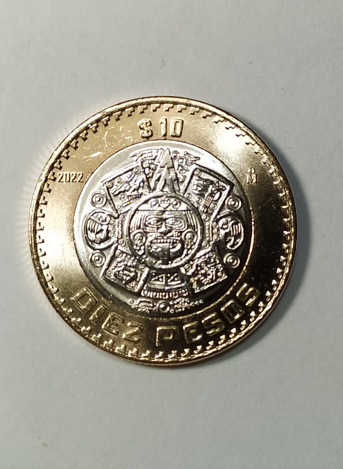 $10 Pesos 2022 Mexican Coin in BU condition MEXICO $10 PESOS Bi-Metal ...
