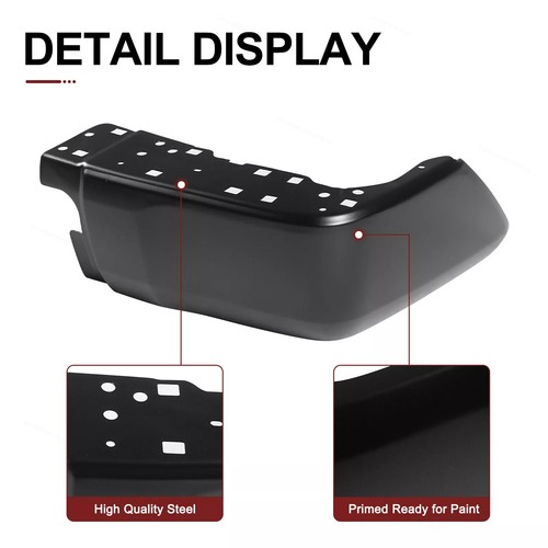 Primed Steel Rear Bumper End Caps Set For Toyota Tundra 14-21 Bumper ...