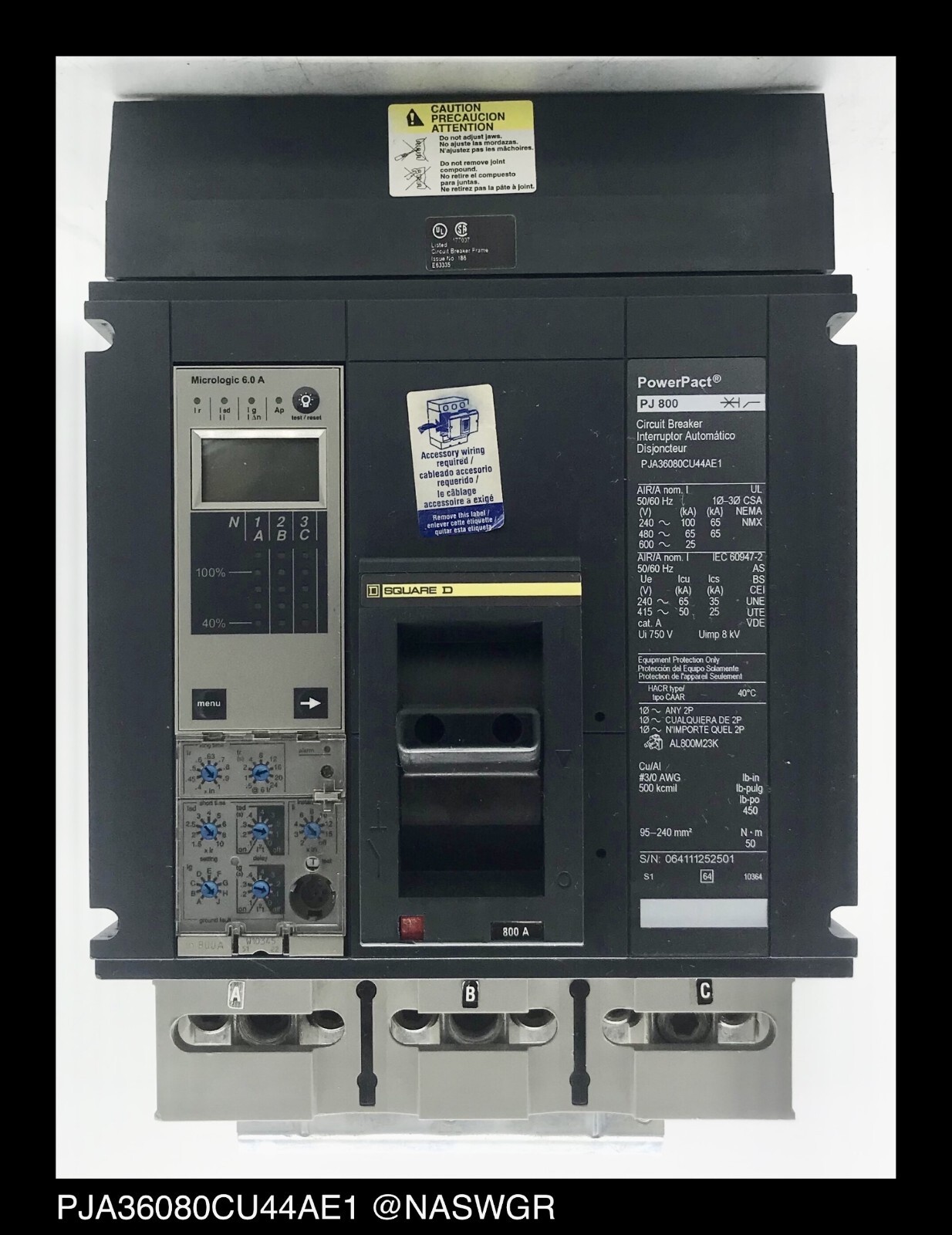 Square D PowerPact PJ800 Breaker ~ 800 Amp - Tested/1yr Warranty | eBay