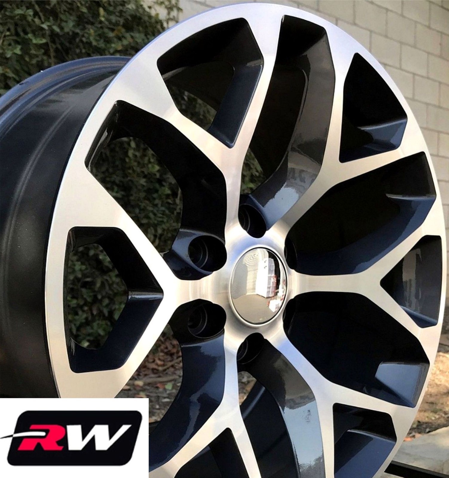 24" inch Chevy Silverado Factory Style Wheels Snowflake Rims Gunmetal ...