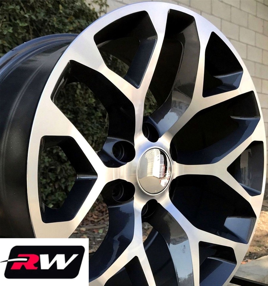 24" inch Chevy Silverado Factory Style Wheels Snowflake Rims Gunmetal ...