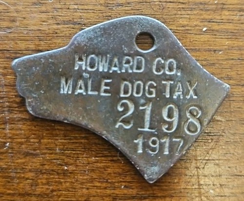 Antique 1917 Howard COUNTY DOG TAX TAG LICENSE | eBay