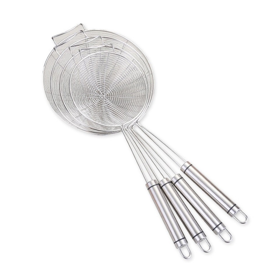 Skimmer Spoon Fry Oil Mesh Strainer Spider Stainless Steel Large Fat ...