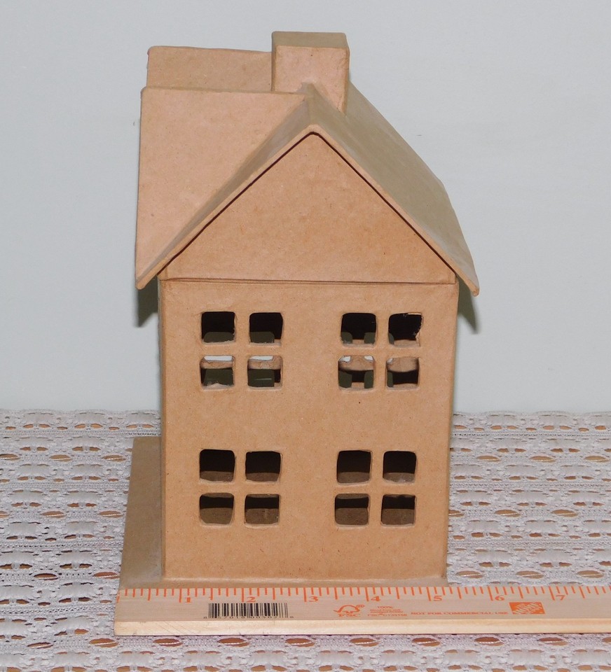 SET/3 PLAIN CARDBOARD NESTING HOUSES DIY CRAFTS MAKE YOUR OWN PUTZ ...