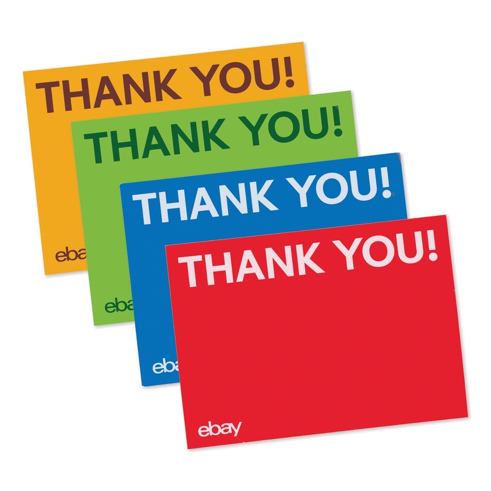 Thank You Cards – Red, Blue, Green and Yellow | eBay