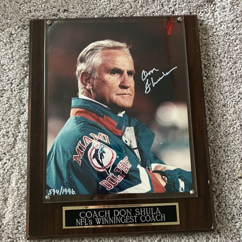 Coach Don Shula Plaque Authenticated And Autographed | eBay