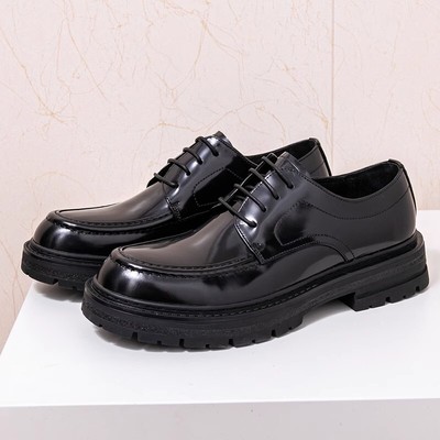 Mens Thick-soled Formal Patent Leather Brock Shoes Business Wing Tip ...