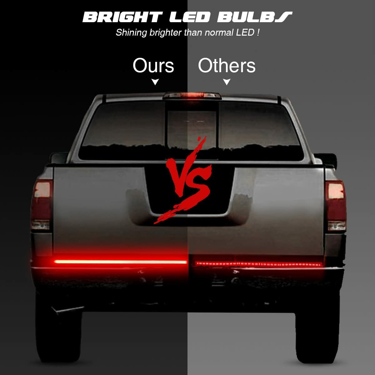 48" Double Row Tailgate LED Strip Bar Truck Stop Brake Turn Signal Tail ...
