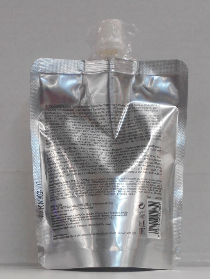 KAARAL BACO COLOR SPLASH YELLOW BURST Semi-Permanent No Ammonia Color ...