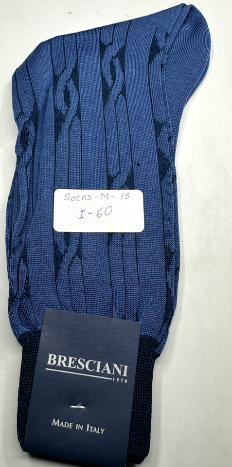 BRESCIANI Men Italian Socks Steel Blue 100% Cotton Size Small New | eBay