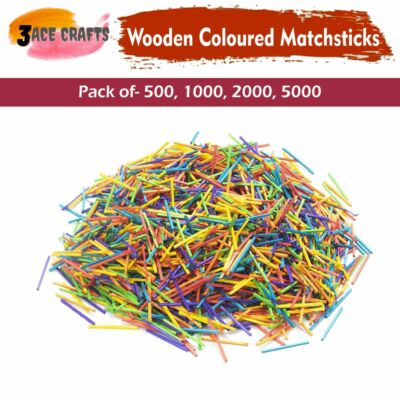Coloured Wooden Modelling Matchstick: For Model Art & Craft Making ...